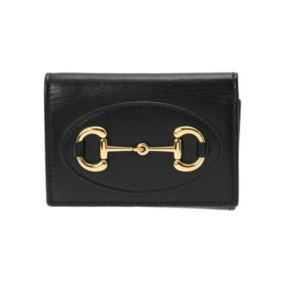 Gucci | Bags | Gucci Horsebit Black Gp Calf Trifold Wallet | Poshmark